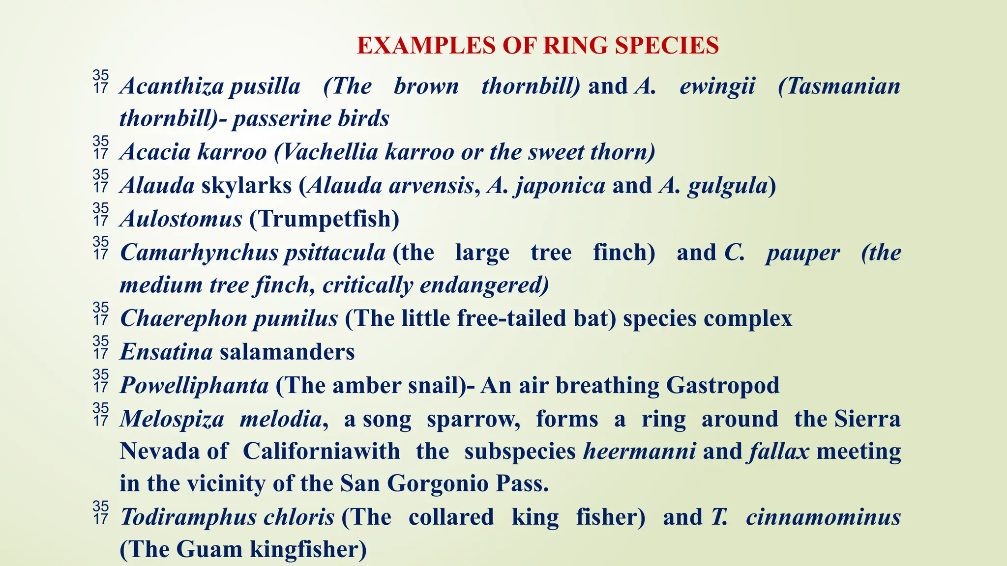 5.2.2 Biological species concept- (Sibling, polymorphic, polytypic ...