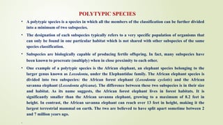 5.2.2 Biological species concept- (Sibling, polymorphic, polytypic ...