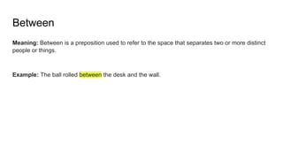 Algunas preposiciones en inglés donde puedes aprender mucho | PPTX