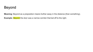 Algunas preposiciones en inglés donde puedes aprender mucho | PPTX