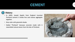 5. Cement.pdf application of cement history of cement and types of ...
