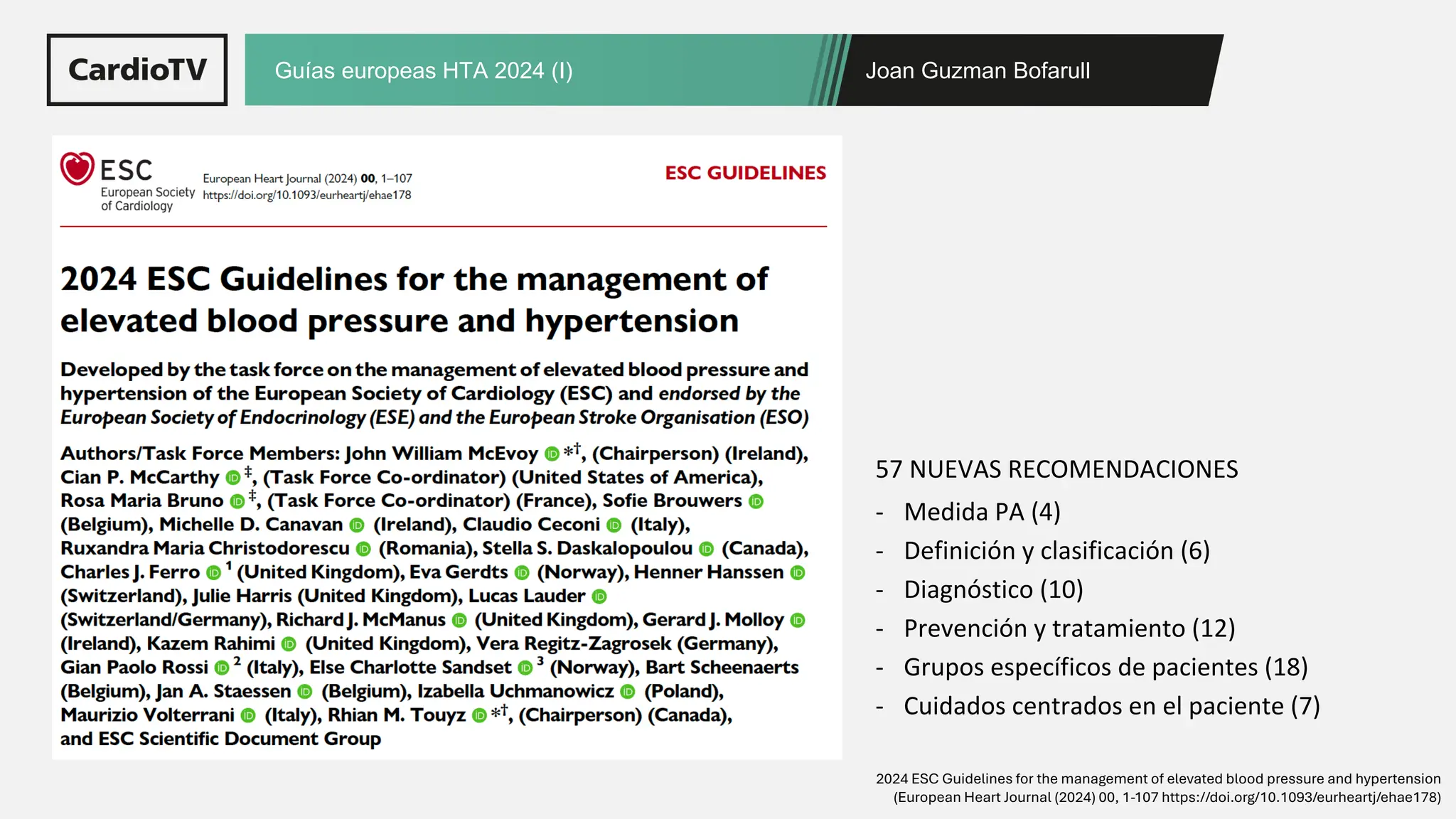 Guías europeas para el manejo de la presión arterial (I) | PDF