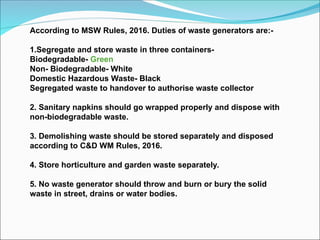 5. SOLID WASTE management and it's requirement environmental control ...