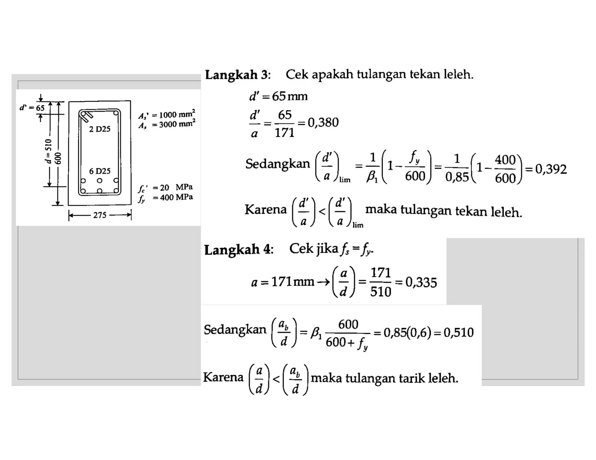 ANALISA BALOK TULANGAN RANGKAP - STRUKTUR BETON BERTULANG | PDF