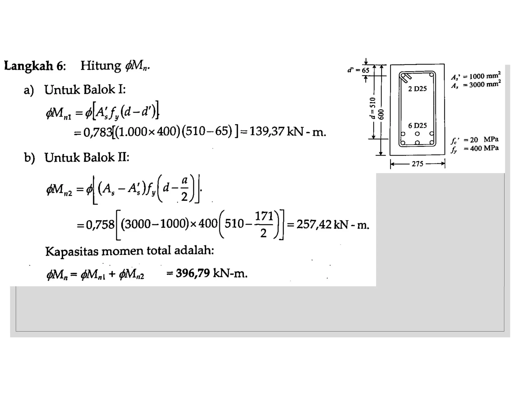 ANALISA BALOK TULANGAN RANGKAP - STRUKTUR BETON BERTULANG | PDF