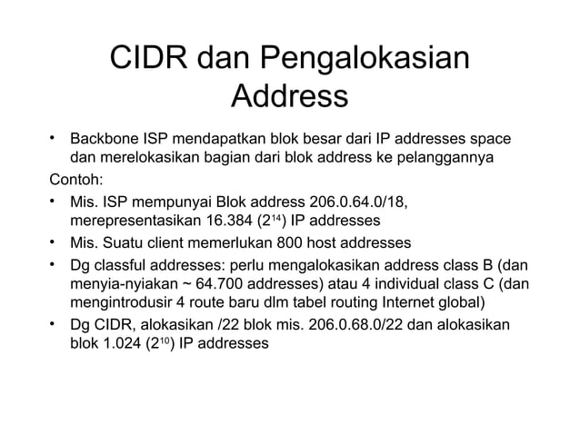Materi administrasi infrastruktur jaringan tentang perancangan pengalamatan jaringan pada IP ...