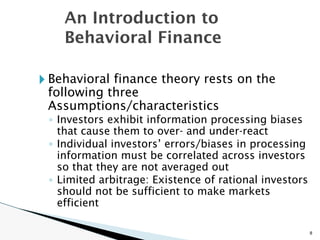 presentation on the topic of behavourial finance | PPT