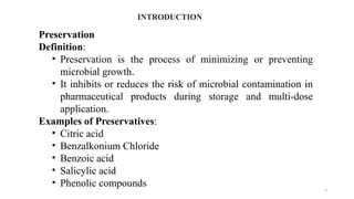 Preservation of Pharmaceutical Products and microbial contamination | PPTX
