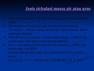 Arus Mata Kuliah Oseanografi dasar dengan topik arus | PPT