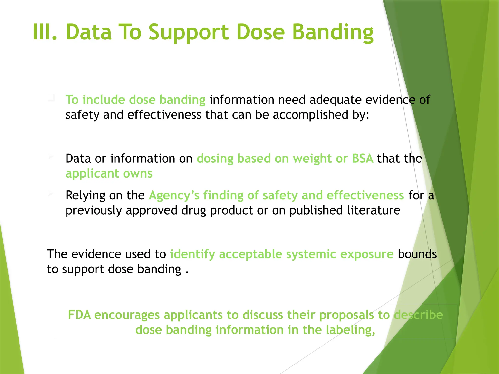 Labeling for Dosing Based on Weight or BSA “Dose Banding”.pptx