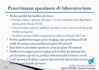 5. SOP Sputum & spesimen untuk kader dan tenaga kesehatan | PPTX