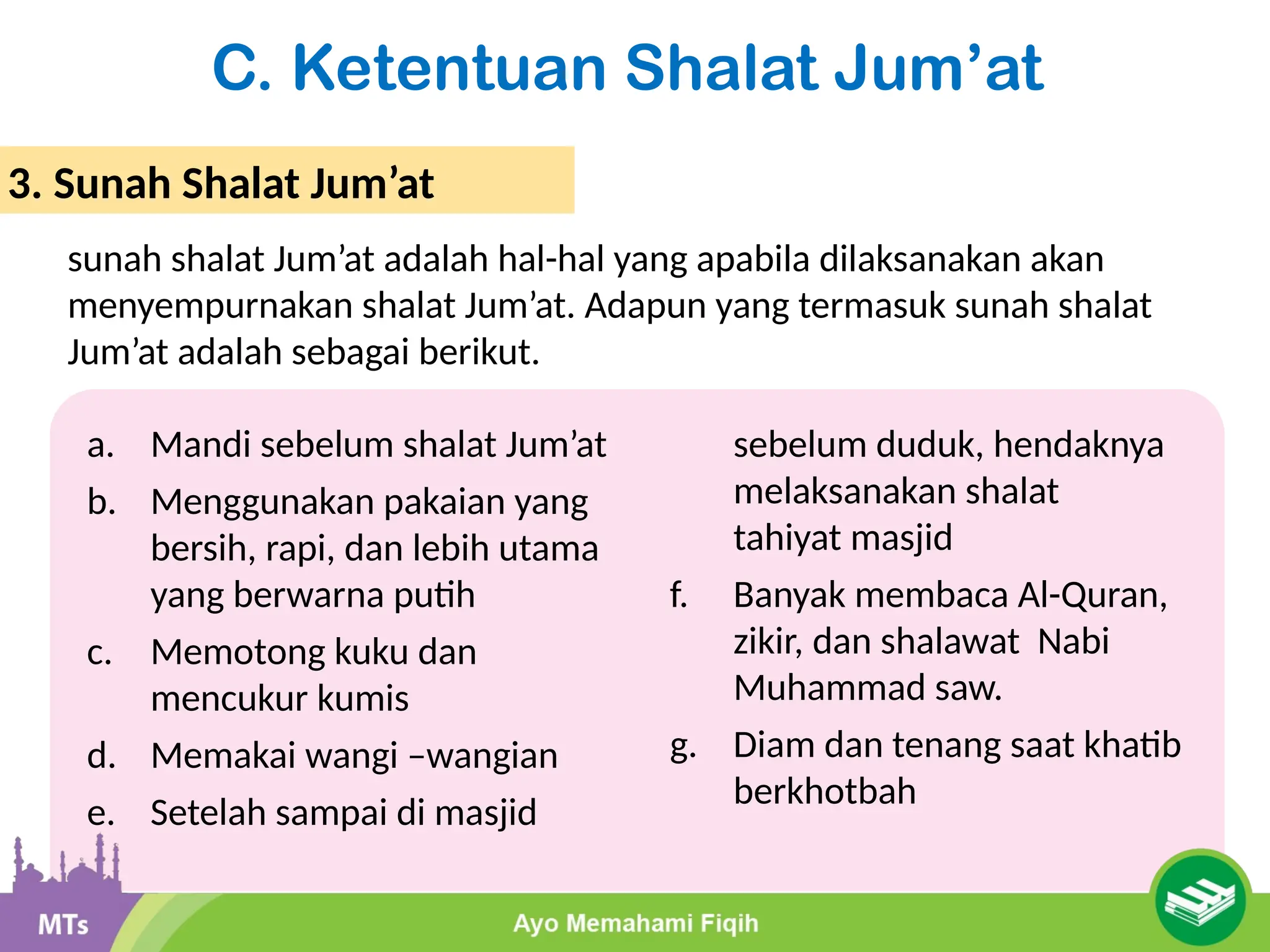 SHALAT JUMAT UNTUK SISWA SMP ATAU MTS KELAS 8 | PPTX