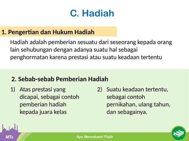 5. SHADAQOH, HIBAH DAN HADIAH KELAS 8 MTS | PPTX