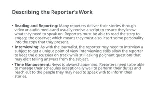 The difference between journalism and reportage | PPTX