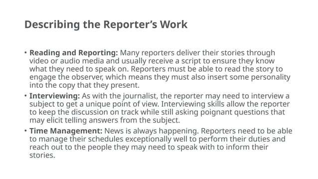 The difference between journalism and reportage | PPTX | Public Radio ...