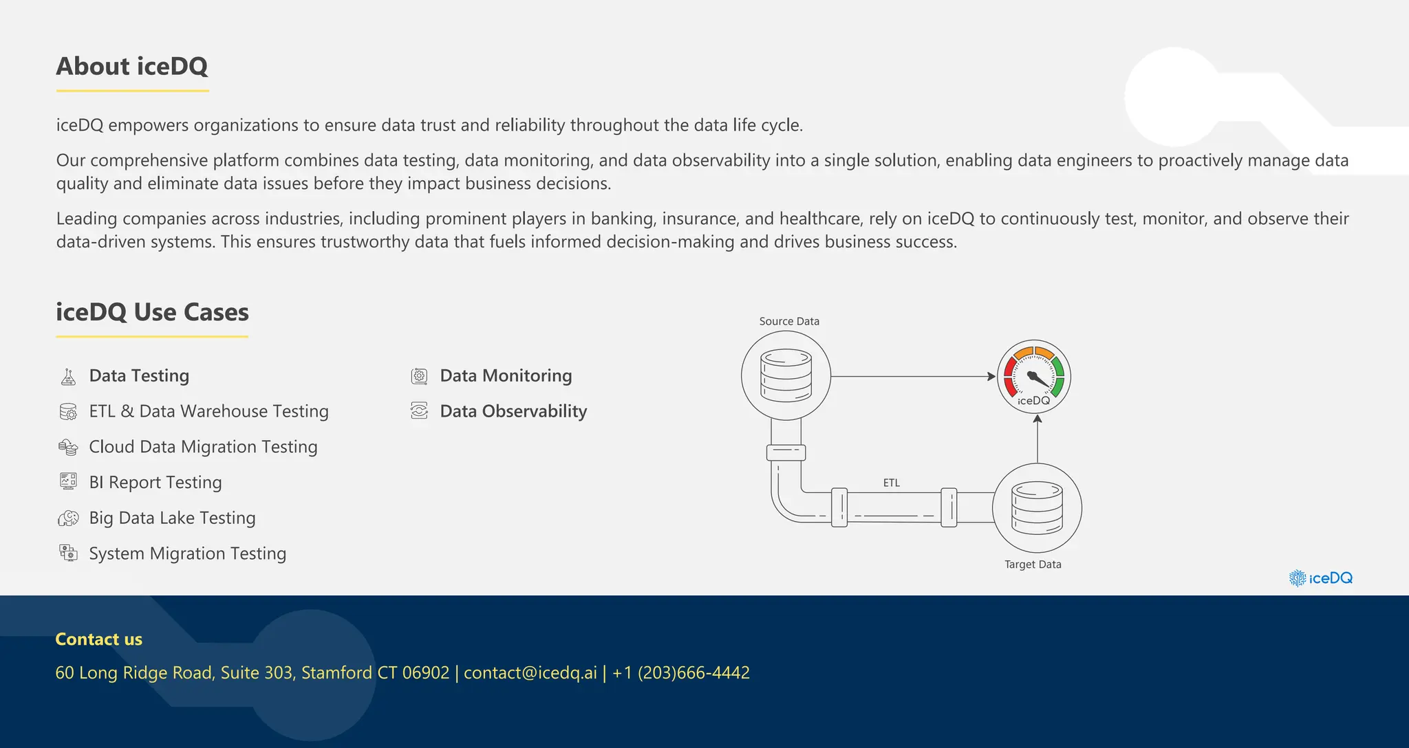 iceDQ - ETL Test Automation Platform for Data Lakes & Data Warehouses | PDF