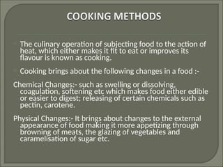 METHODS OF COOKING-INTERNATIONAL INSTITUTE OF HOTEL MANAGEMENT | PPT