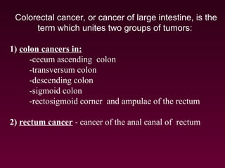 Colorectal cancer in details cfu univ.ppt