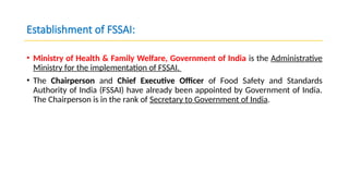 5. National regulations for Food in India - PFA and FSSAI | PPT