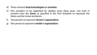 5. National regulations for Food in India - PFA and FSSAI | PPTX