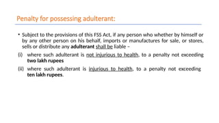 5. National regulations for Food in India - PFA and FSSAI | PPTX