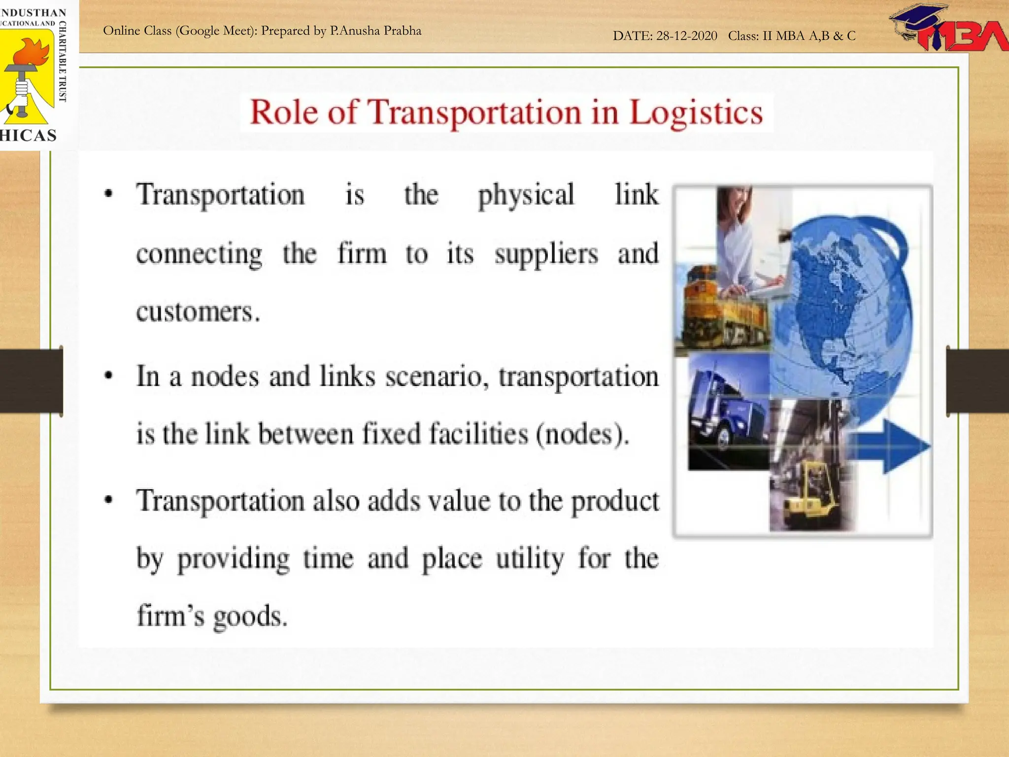 Role of Transportation in logistics.pptx