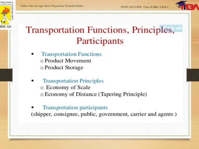 Role of Transportation in logistics.pptx