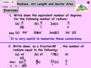 5. Radians, Arc length and Sector area.pptx
