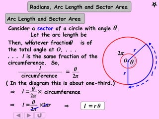 5. Radians, Arc length and Sector area.pptx