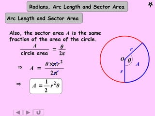5. Radians, Arc length and Sector area.pptx