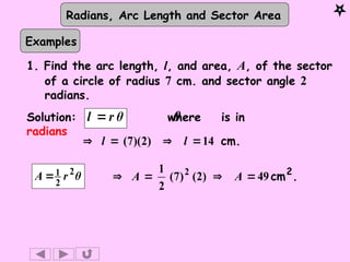 5. Radians, Arc length and Sector area.pptx