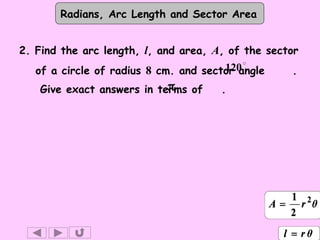 5. Radians, Arc length and Sector area.pptx