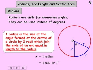 5. Radians, Arc length and Sector area.pptx
