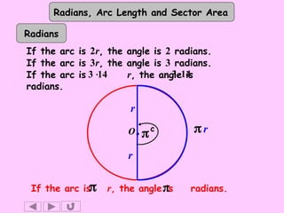 5. Radians, Arc length and Sector area.pptx