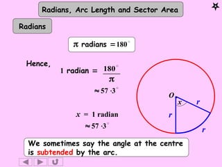 5. Radians, Arc length and Sector area.pptx