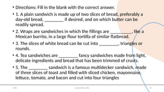 DIFFERENT TYPES OF SANDWICH-HOT AND COLD SANDWICH | PPTX