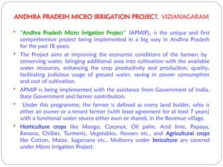 Andhra Pradesh Micro Irrigation Project” | PPT