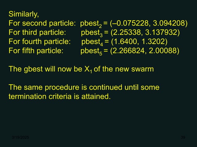Particle Swarm Optimization Slide Course File | PPT