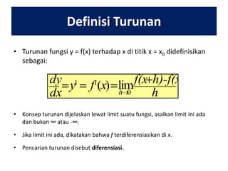 materi turunan matematika dasar teknik,, | PDF