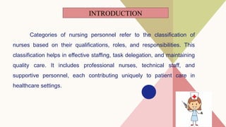 CATEGORIES OF NURSING PERSONNEL: HOSPITAL & COLLEGE | PPTX