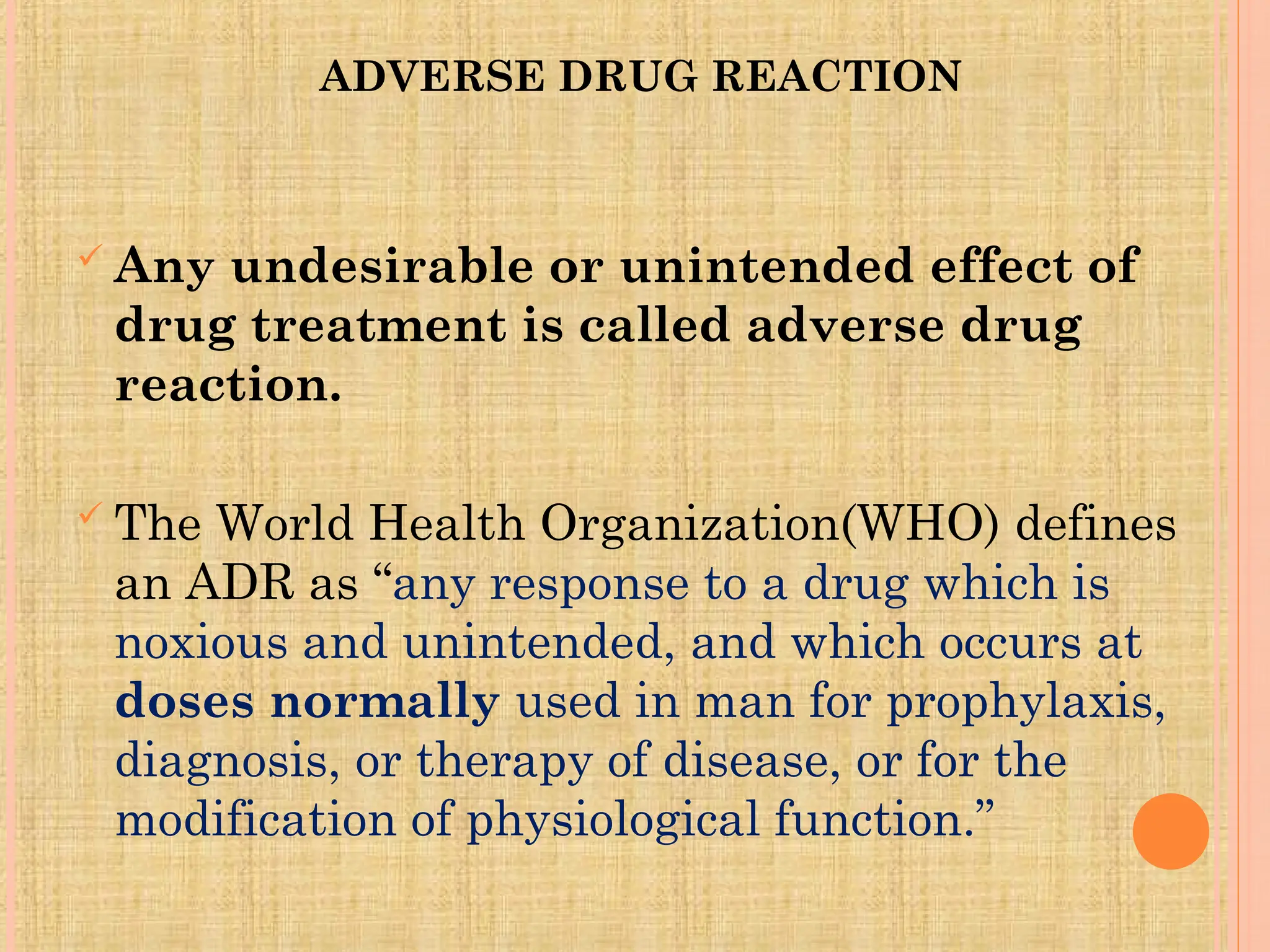 Adverse Drug reactions and its types all | PPT
