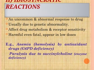 Adverse Drug reactions and its types all | PPT