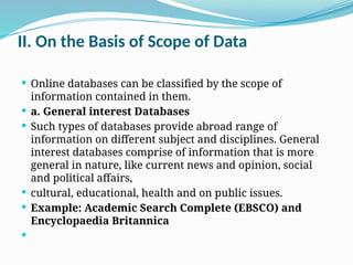 ONLINE DATA BASE Management system in library Science | PPTX