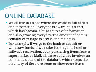 ONLINE DATA BASE Management system in library Science | PPTX