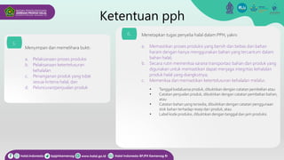 Materi Proses Produk Halal (PPH) Pelatihan pendamping PPH | PDF