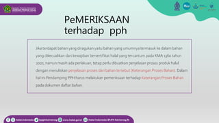 Materi Proses Produk Halal (PPH) Pelatihan pendamping PPH | PDF