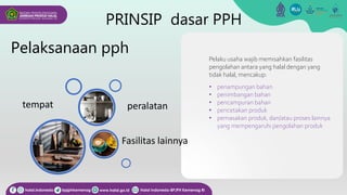 Materi Proses Produk Halal (PPH) Pelatihan pendamping PPH | PDF