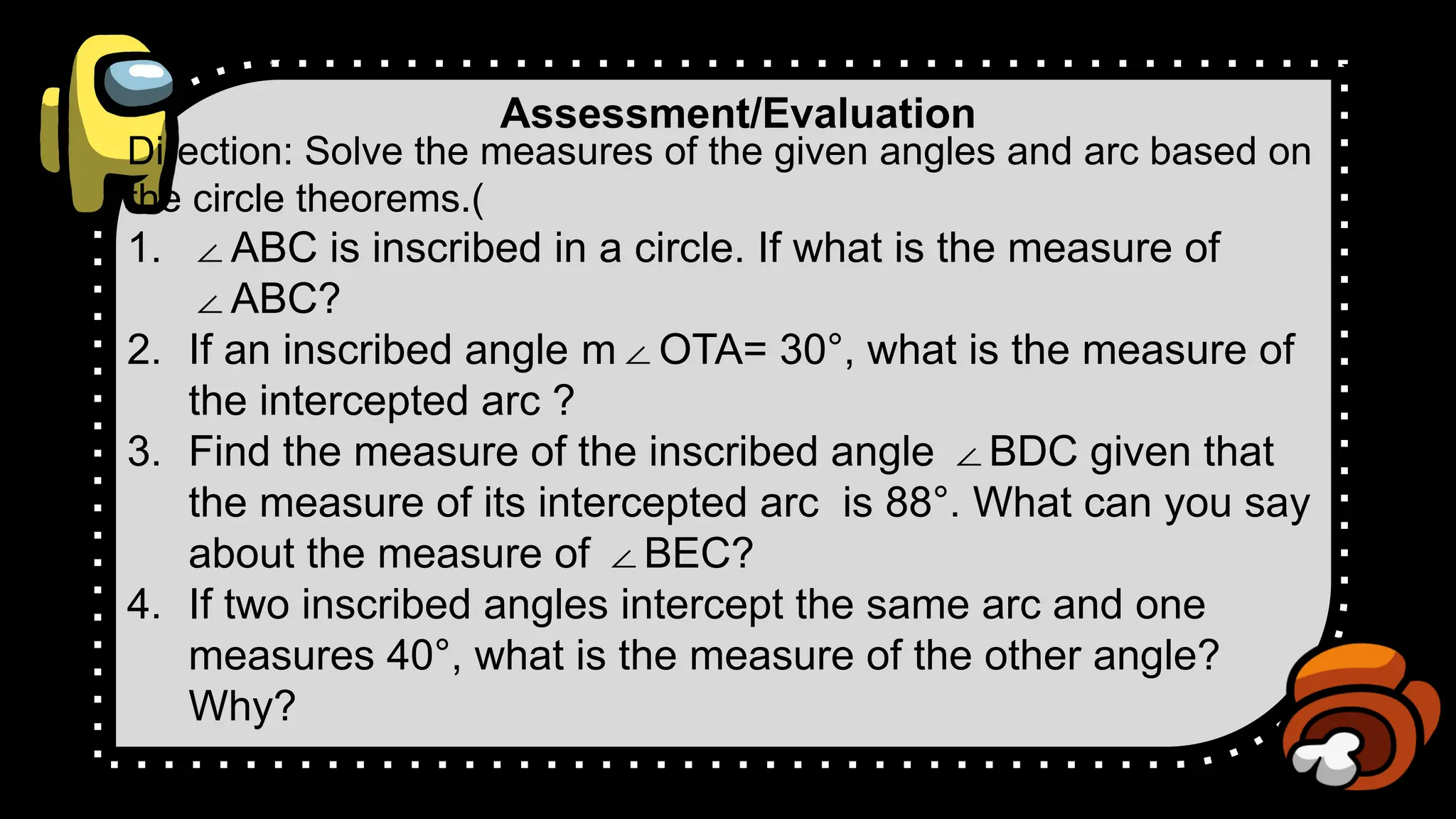 Inscribe and Intercepted Arc of a Semicircle | PPTX