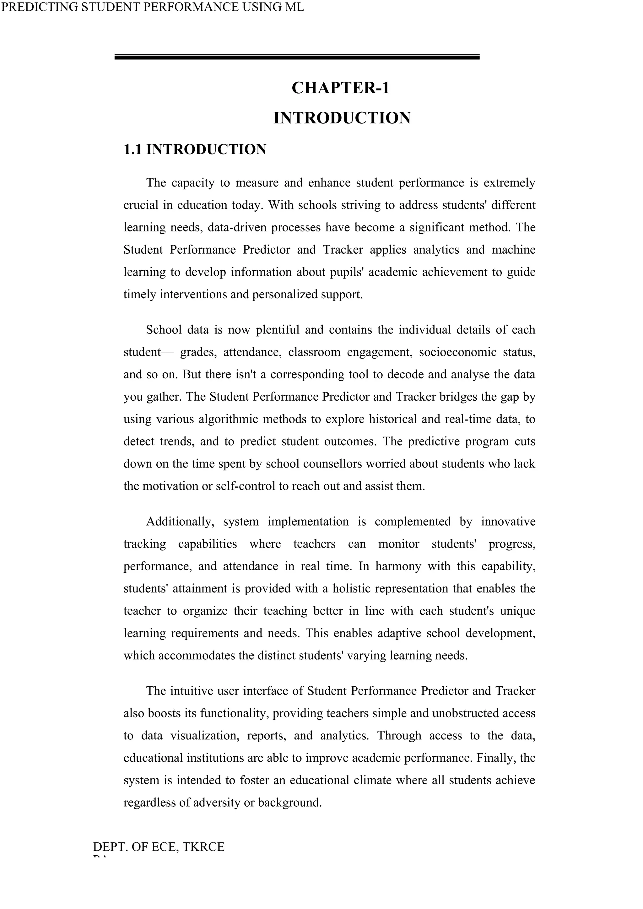 PREDICTING STUDENT PERFORMANCE AND ITS INFLUENCING FACTORS BY USING MACHINE LEARNING | DOCX