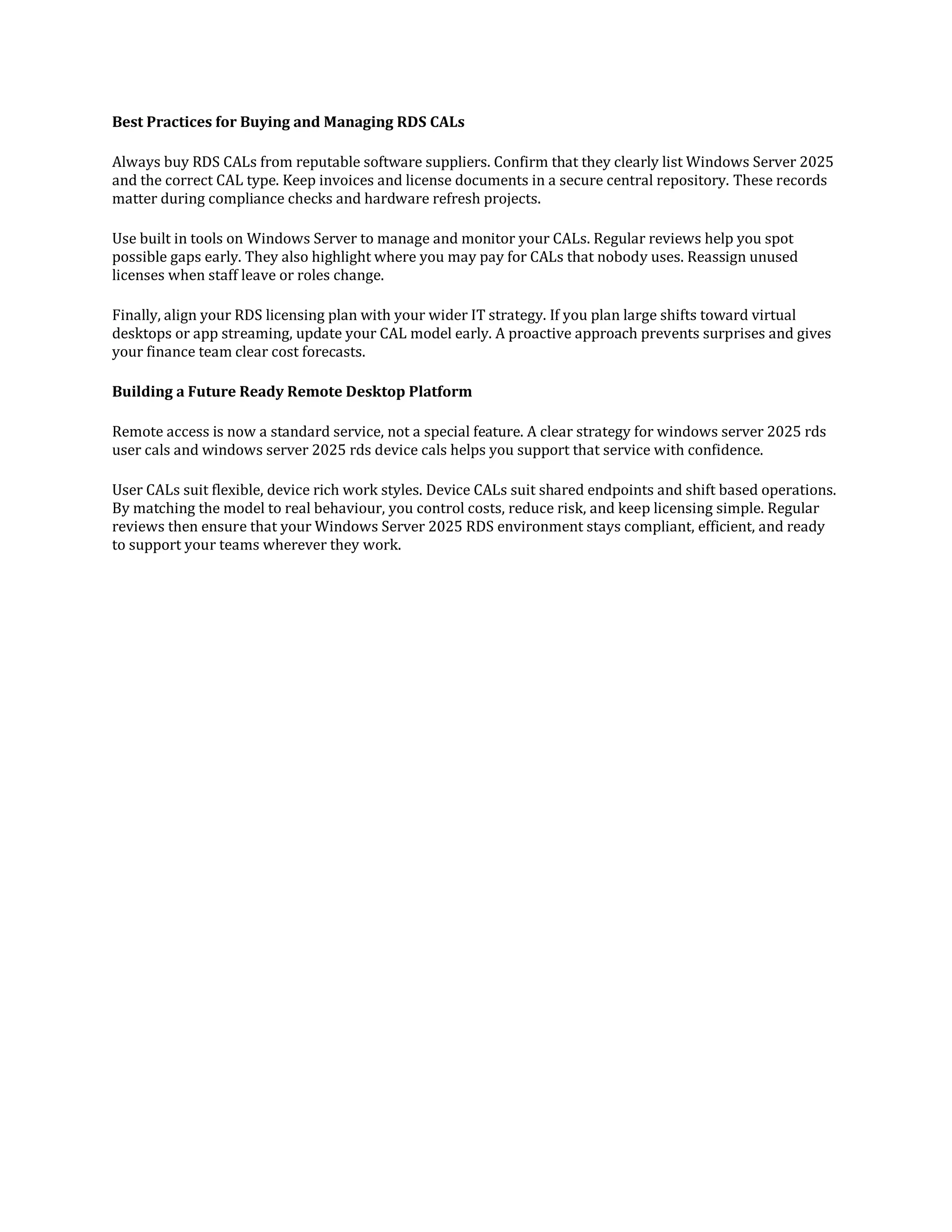 Simple Licensing Guide for Windows Server 2025 Remote Desktop Services | PDF